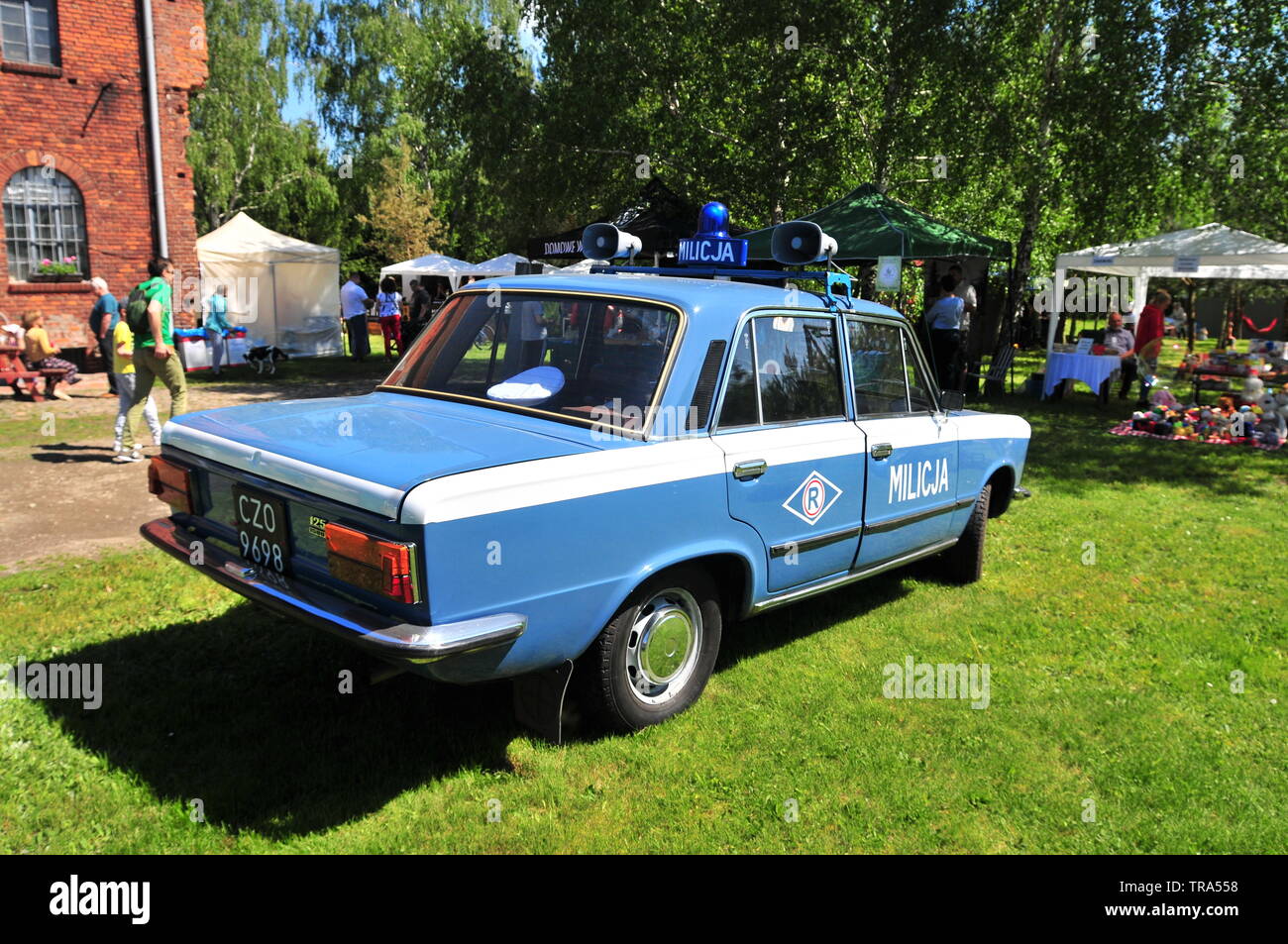 FSO Fiat 125p Milicja car from komunist times. Classic polish car Stock ...