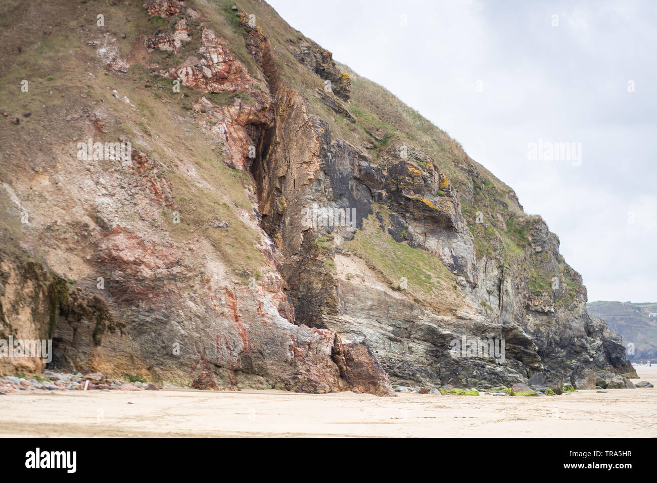 Beach Cliffside formation in Cornwall UK Stock Photo - Alamy