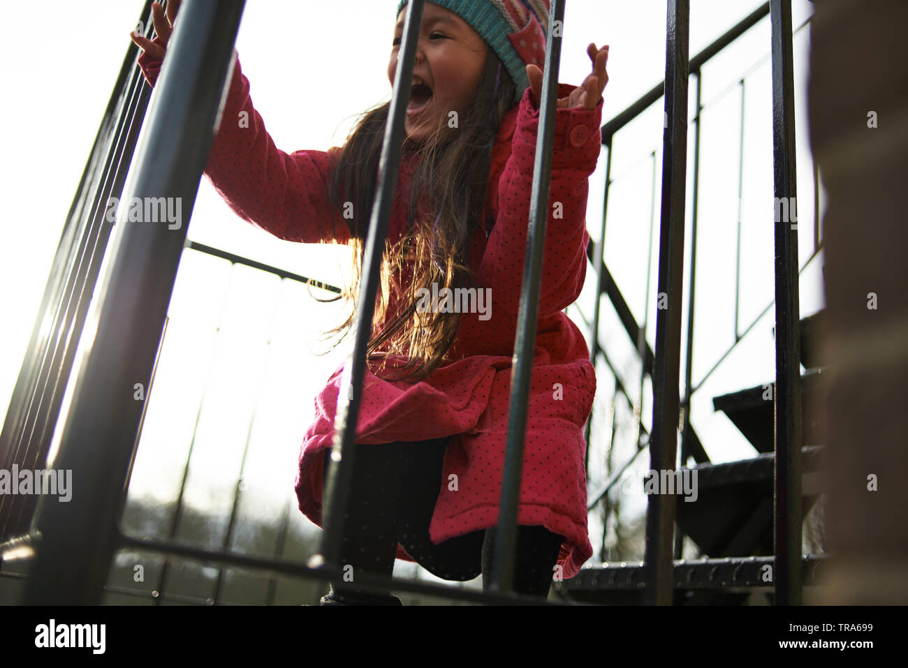 Alone in winter park back to lens hi-res stock photography and images ...