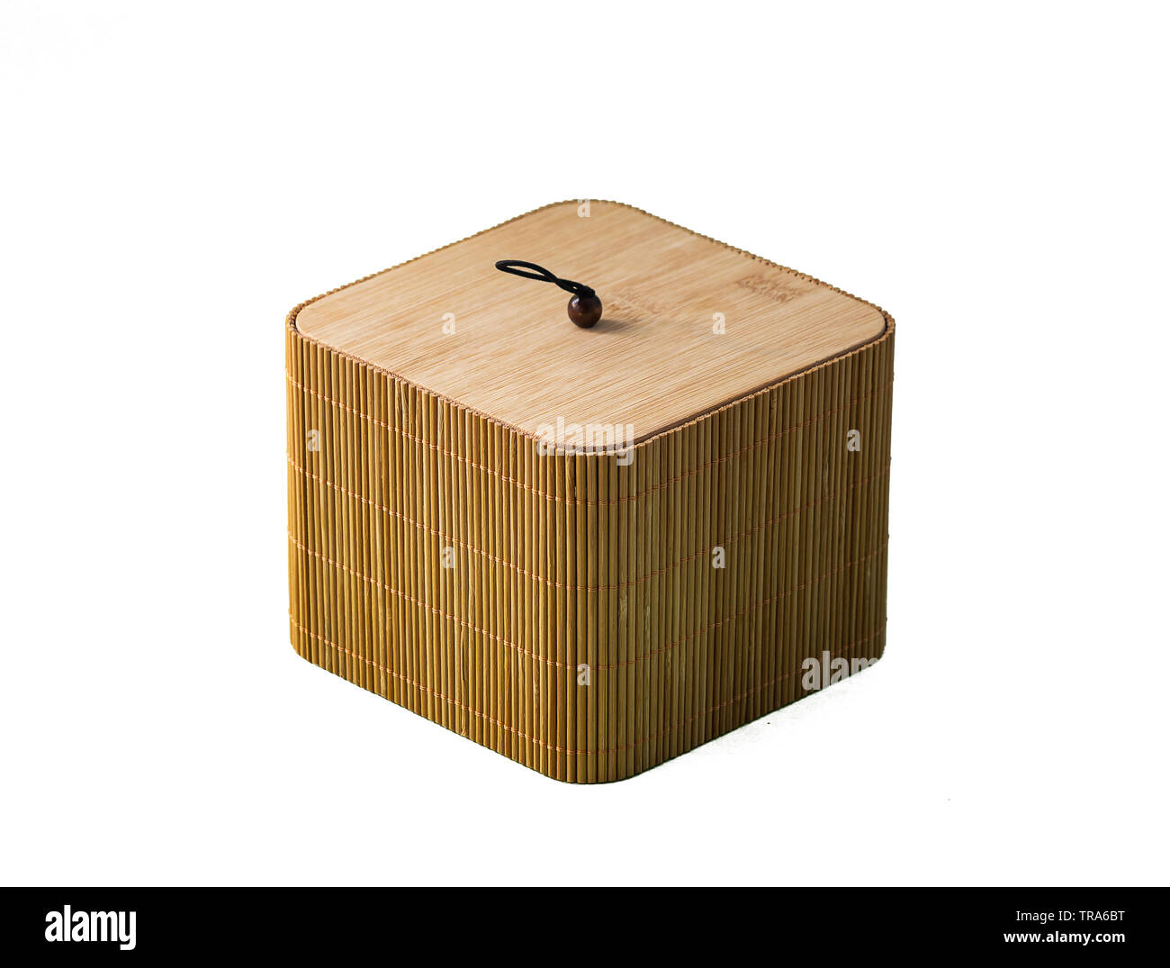 Closed bamboo wooden box isolated on white background Stock Photo - Alamy