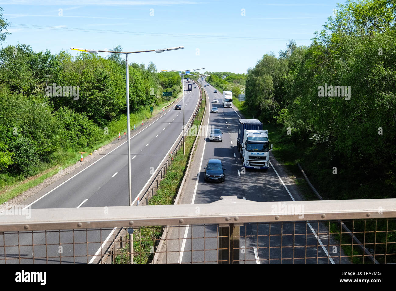 traffic on the a42 in leicestershire Stock Photo - Alamy