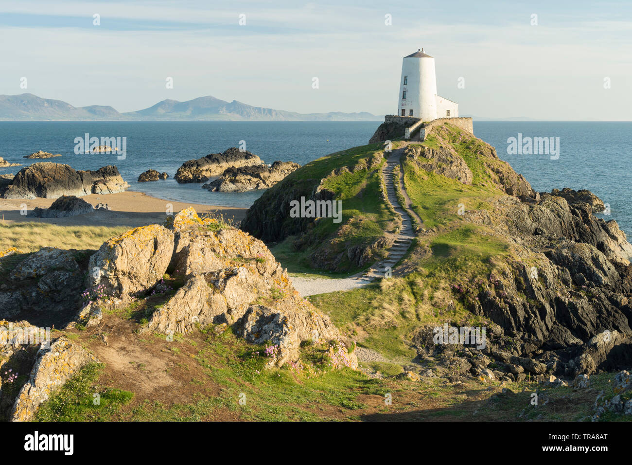 Ty Mawr Lighthouse, Llanddwyn Island, Anglesey, Wales, UK Stock Photo ...