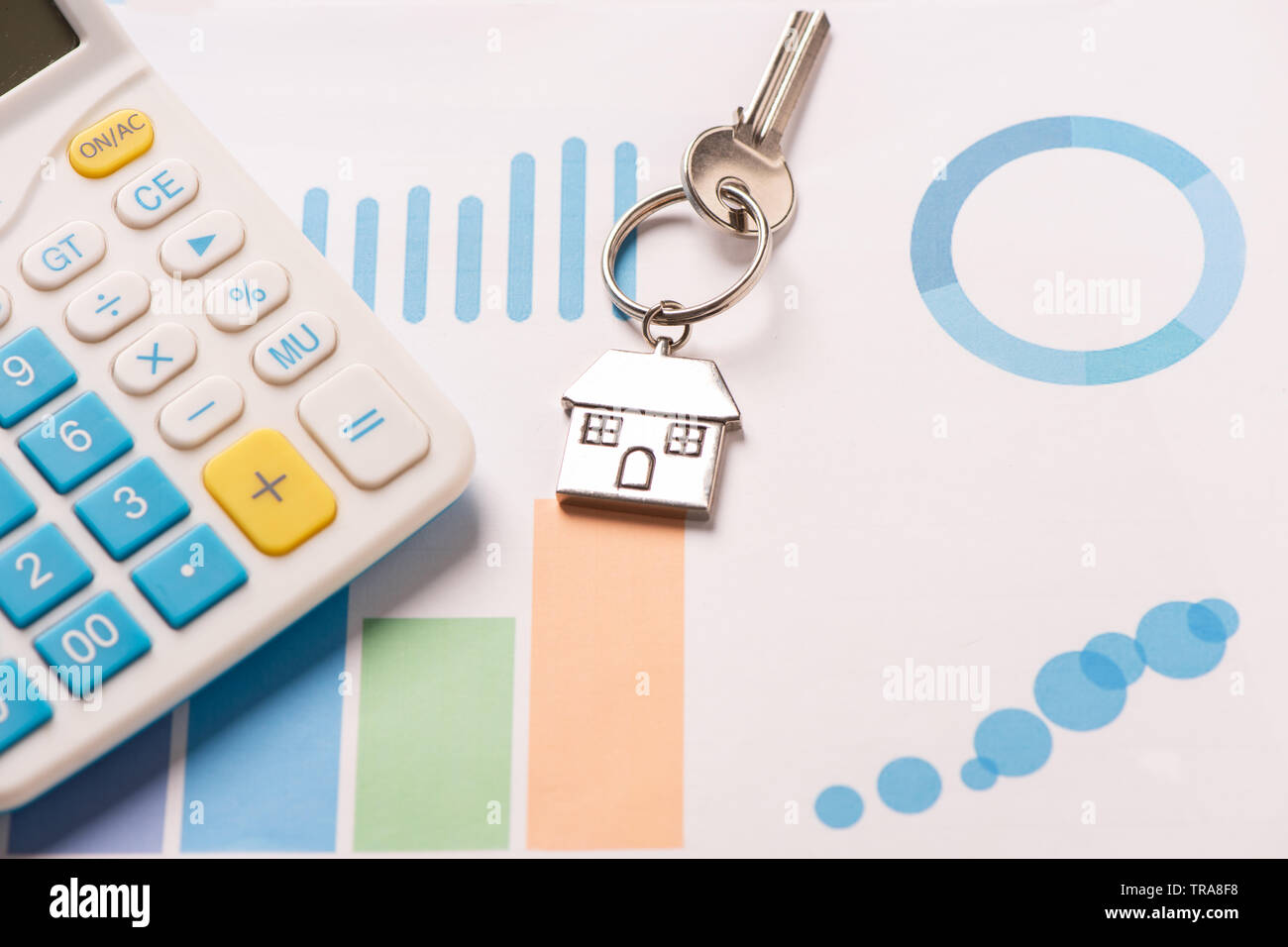 Property finance business concept image for financial market. House key ...