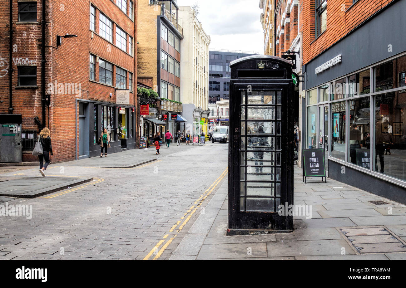 Black telephone box Farringdon London UK Stock Photo - Alamy