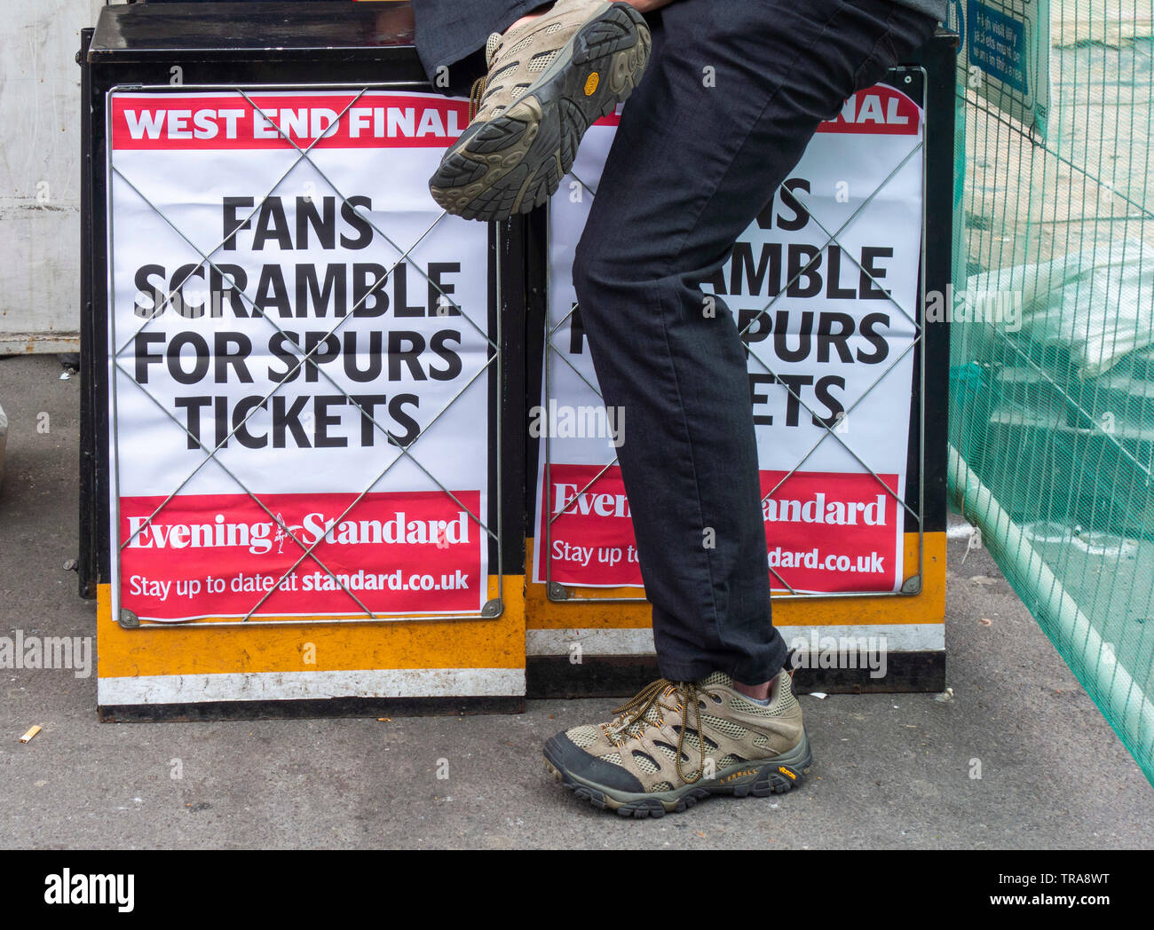 Evening Standard Spurs football tickets billboard 31st May 2019 Stock ...