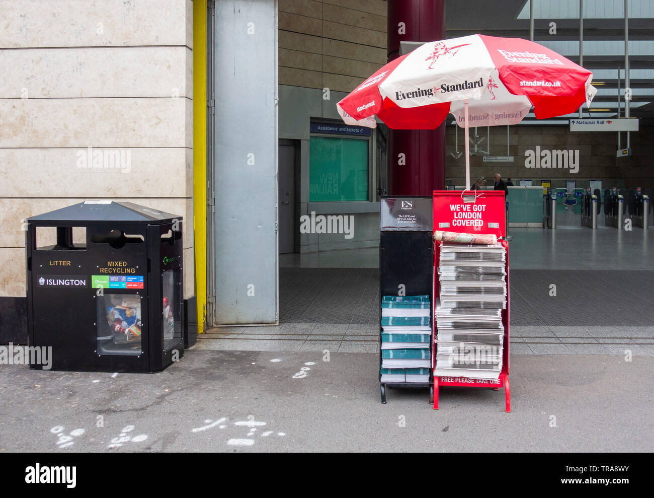 Evening Standard Newspaper Stand Farringdon London UK Stock Photo - Alamy