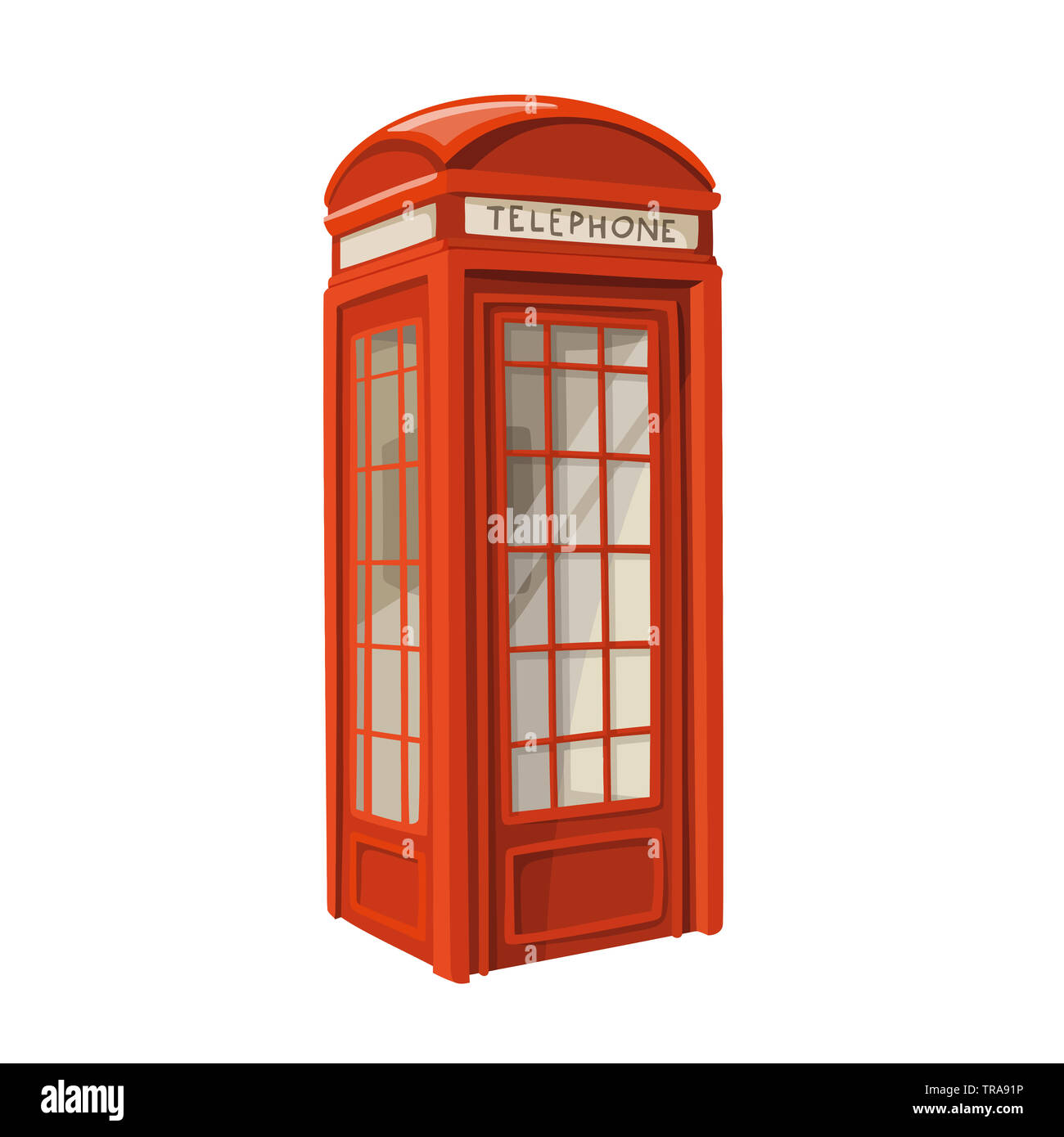 london uk phone box red communication illutration architecture Stock ...