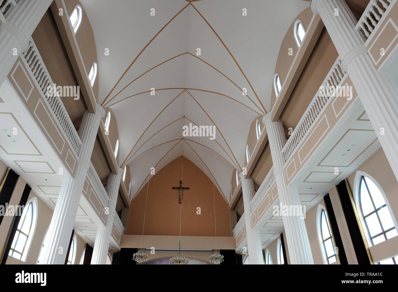 Internal structure of church building Stock Photo - Alamy