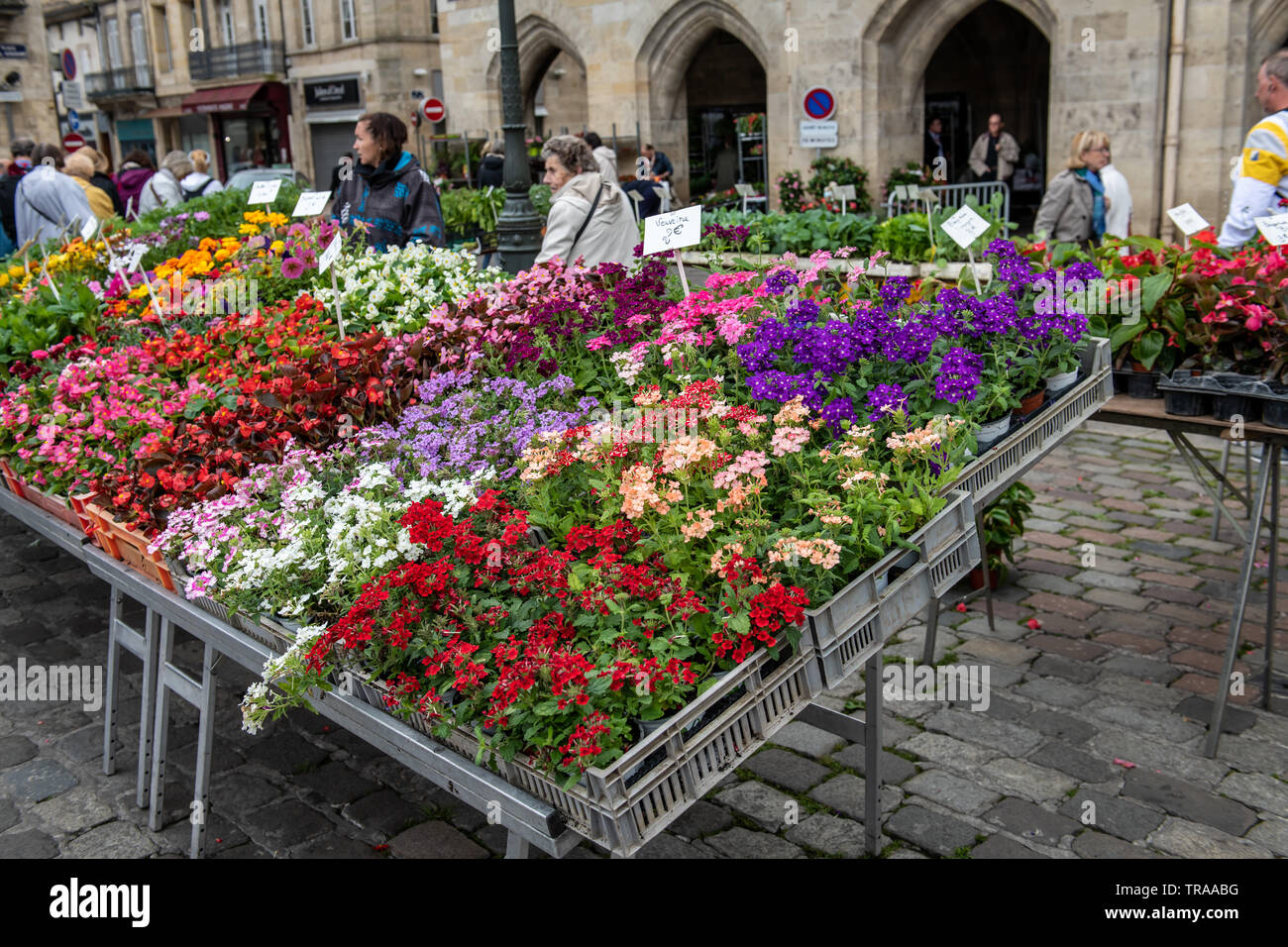 Outdoor Farmer's Market in Libourne, France Stock Photo - Alamy