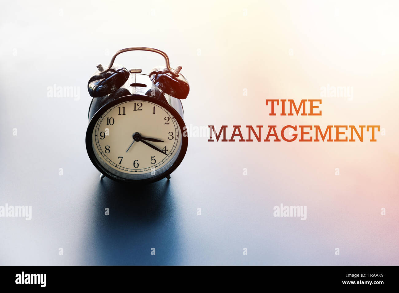 Time management, work life balance concept, alarm clock with words TIME ...