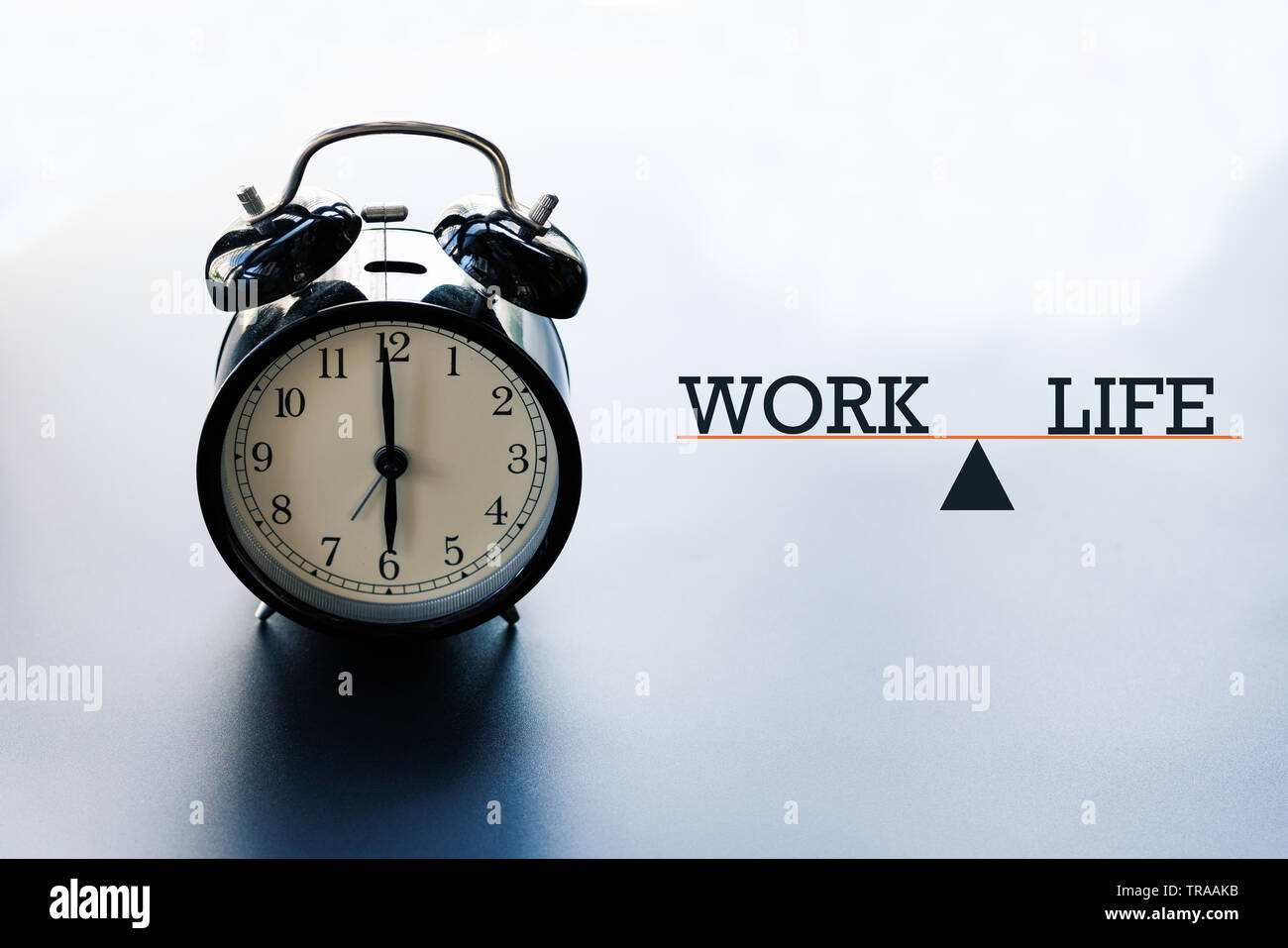 work life balance concept, alarm clock with word Work and Life on ...