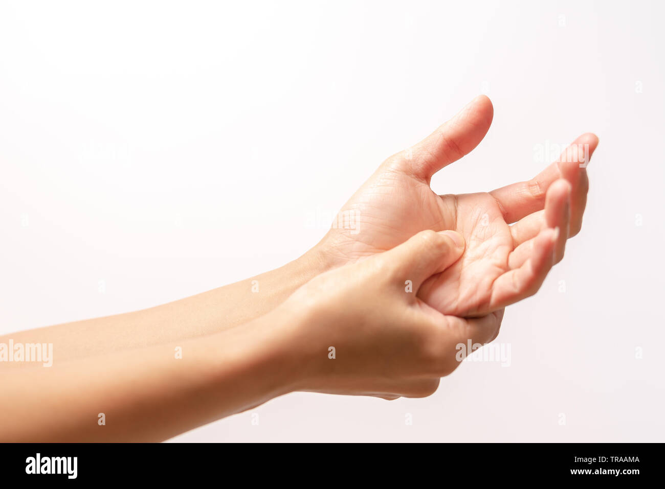 woman wrist arm pain. office syndrome healthcare and medicine concept ...