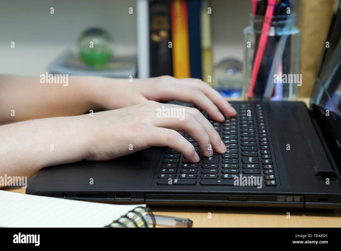 Work on laptop typing keyboard hi-res stock photography and images - Alamy