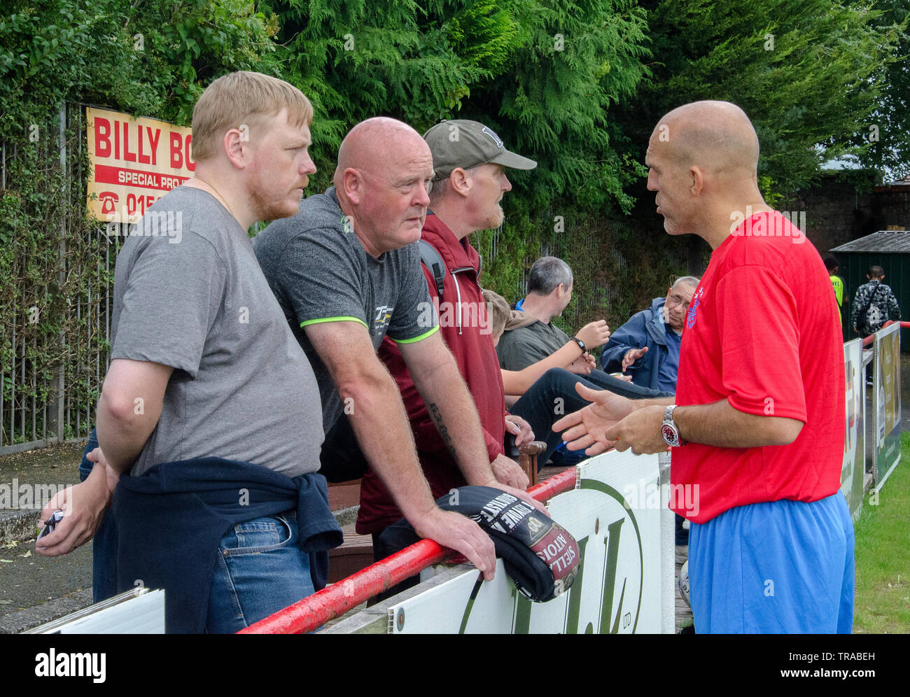 , SCOTLAND - AUGUST 19th 2018: Ex-Rangers player, Alex Rae talking to ...
