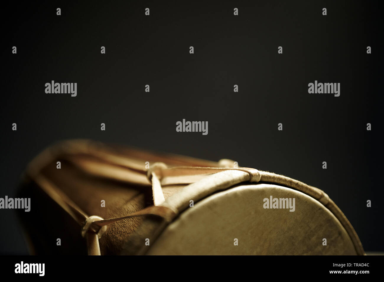Beautiful close up shot in a studio of the Malaysian kompang a music ...