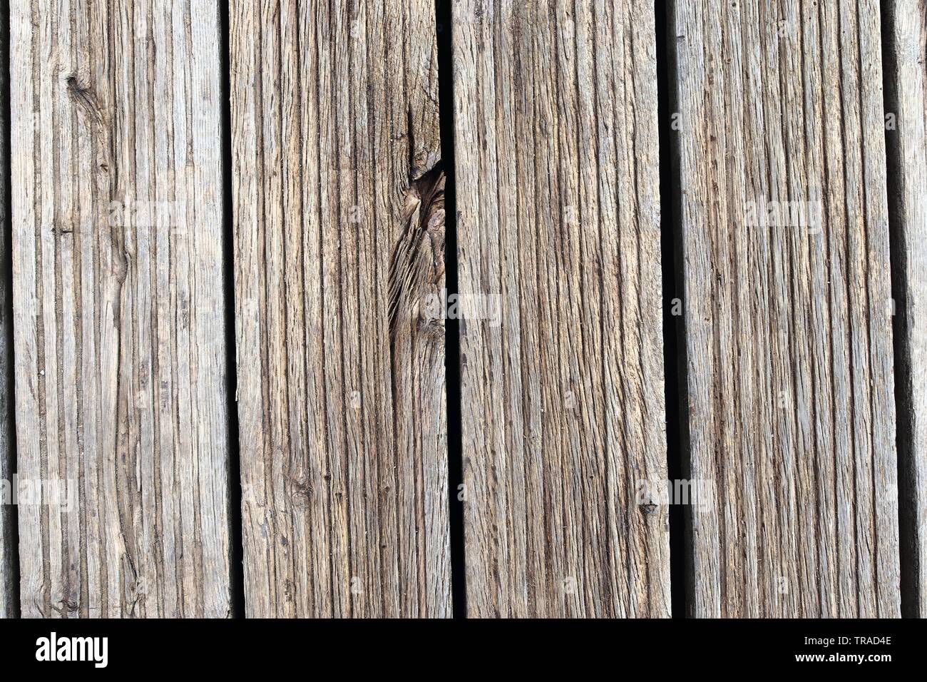 Close up view on detailed wooden plank and log surfaces in high ...