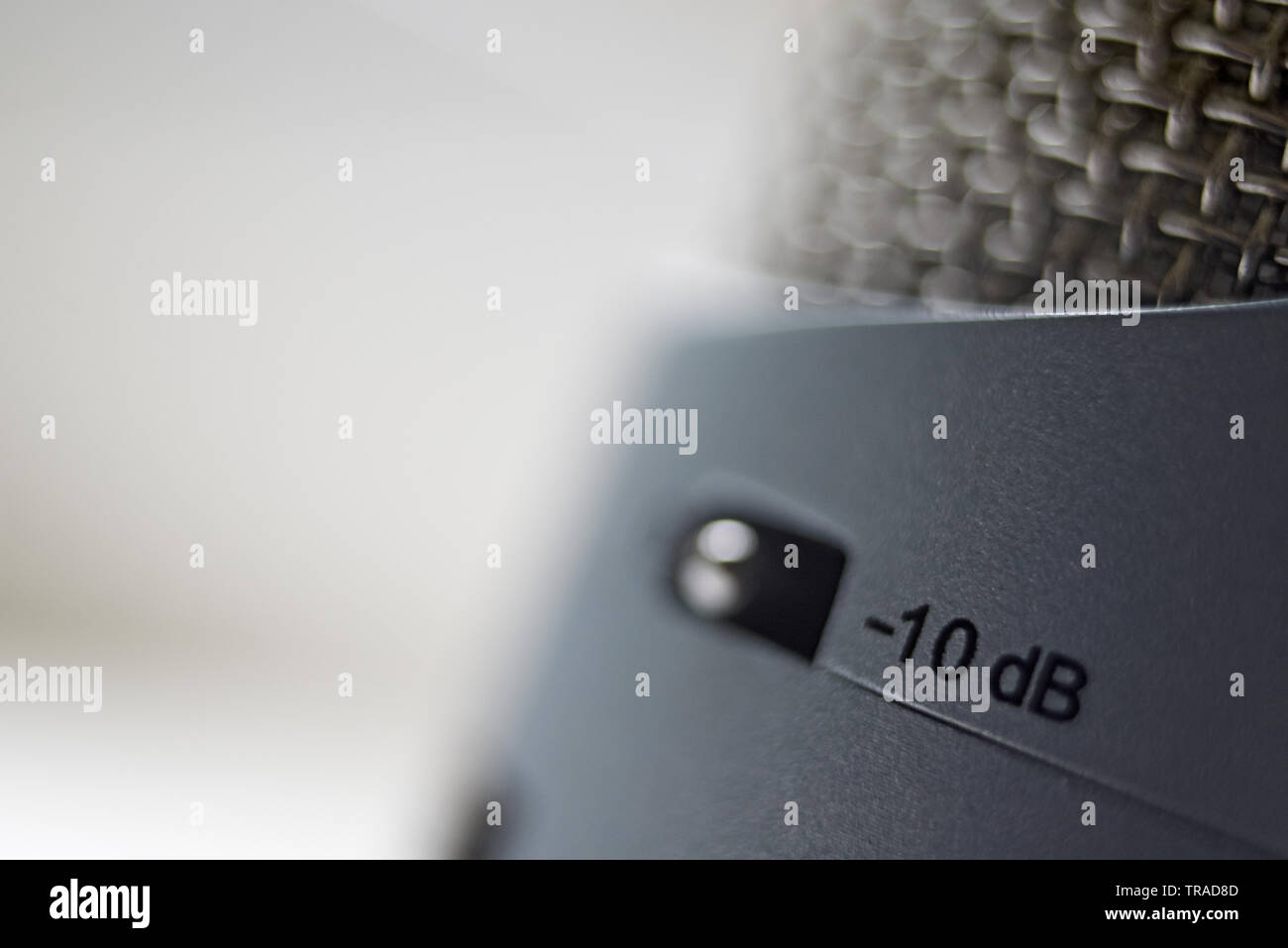 Amazing close up of a condenser microphone in a recording studio Stock ...