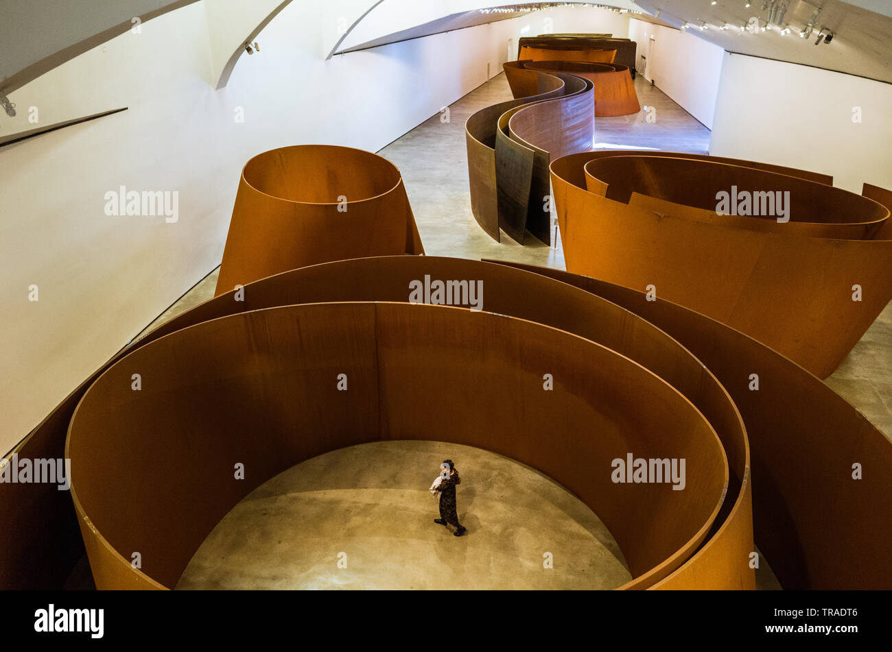 Bilbao, Biscay, Basque Country, Spain : High angle view of a visitor ...