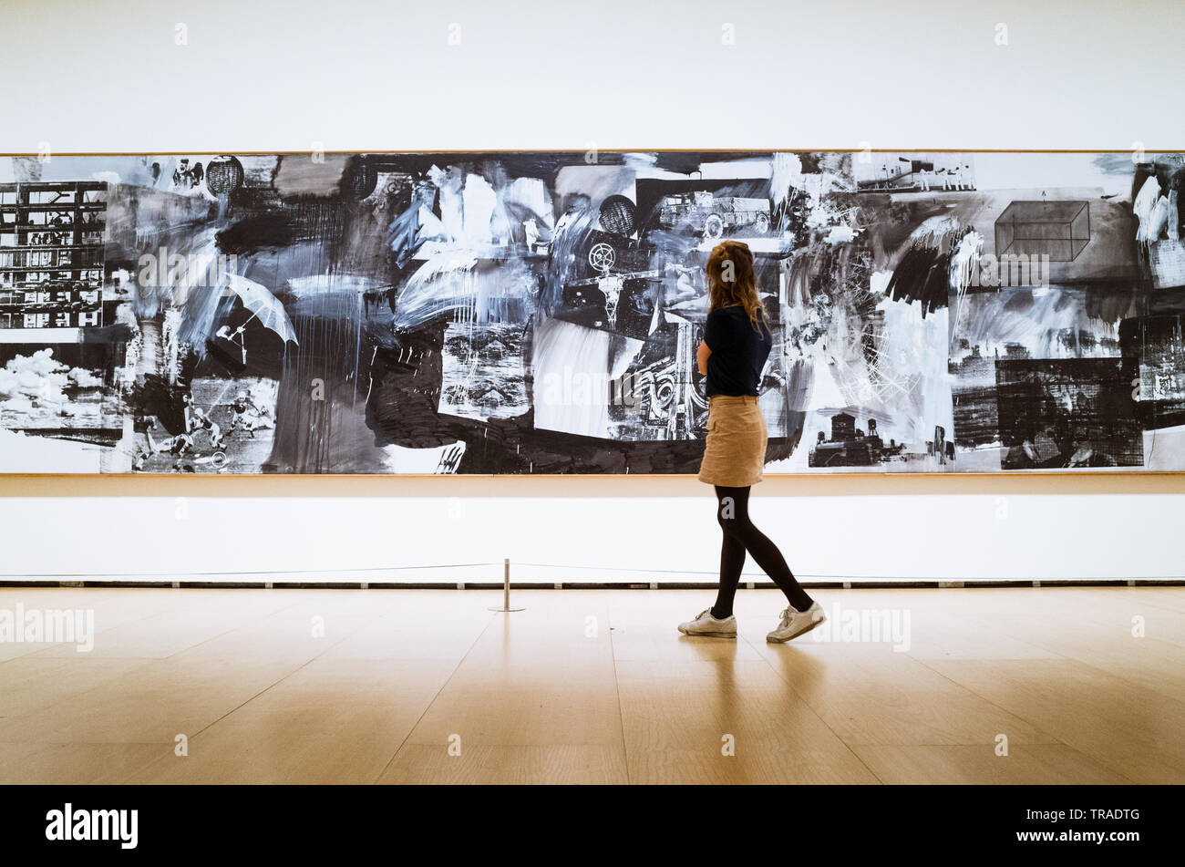 Bilbao, Biscay, Basque Country, Spain : A young woman stands next to ...