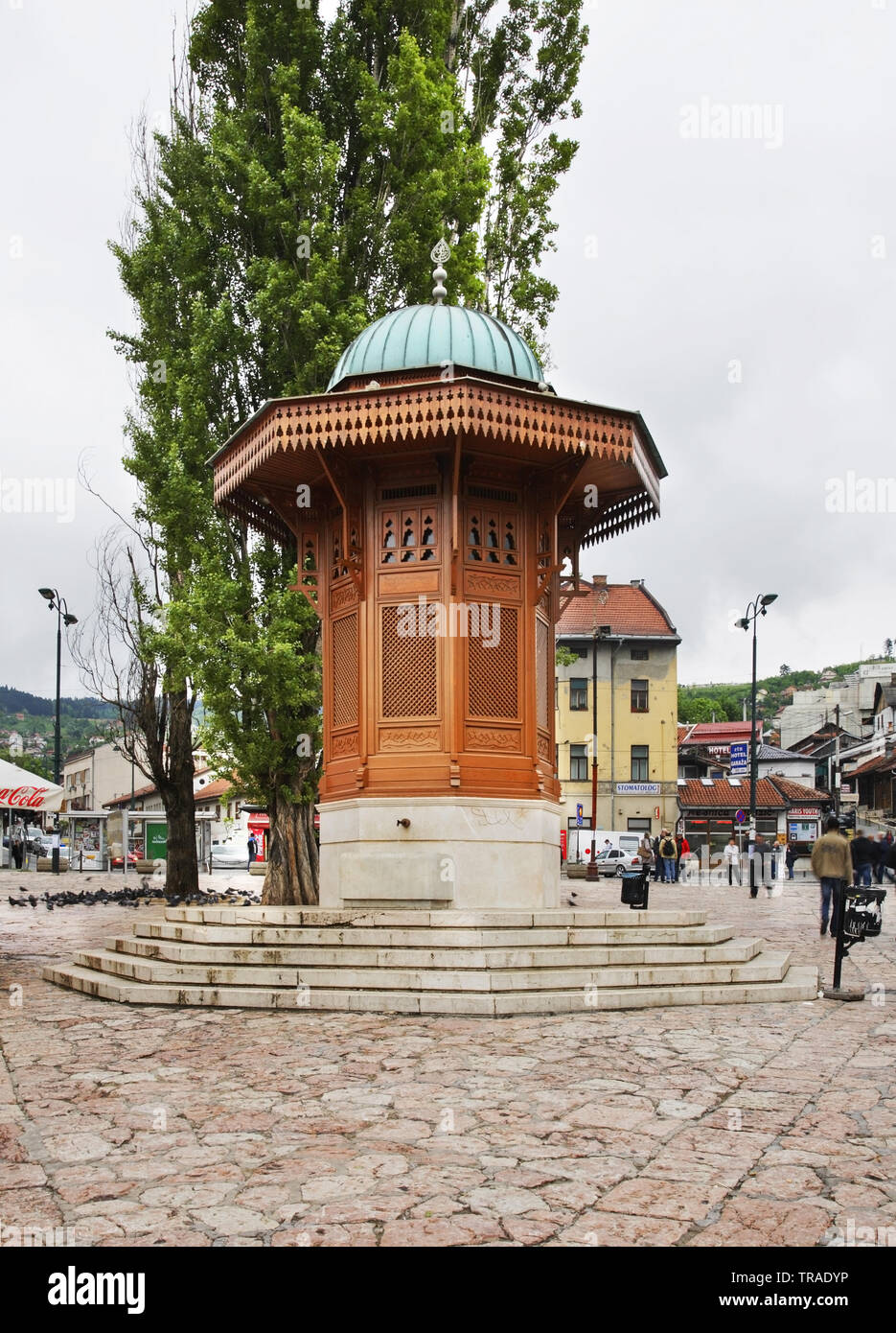 Sebilj fountain on Bascarsija square in Sarajevo. Bosnia and ...