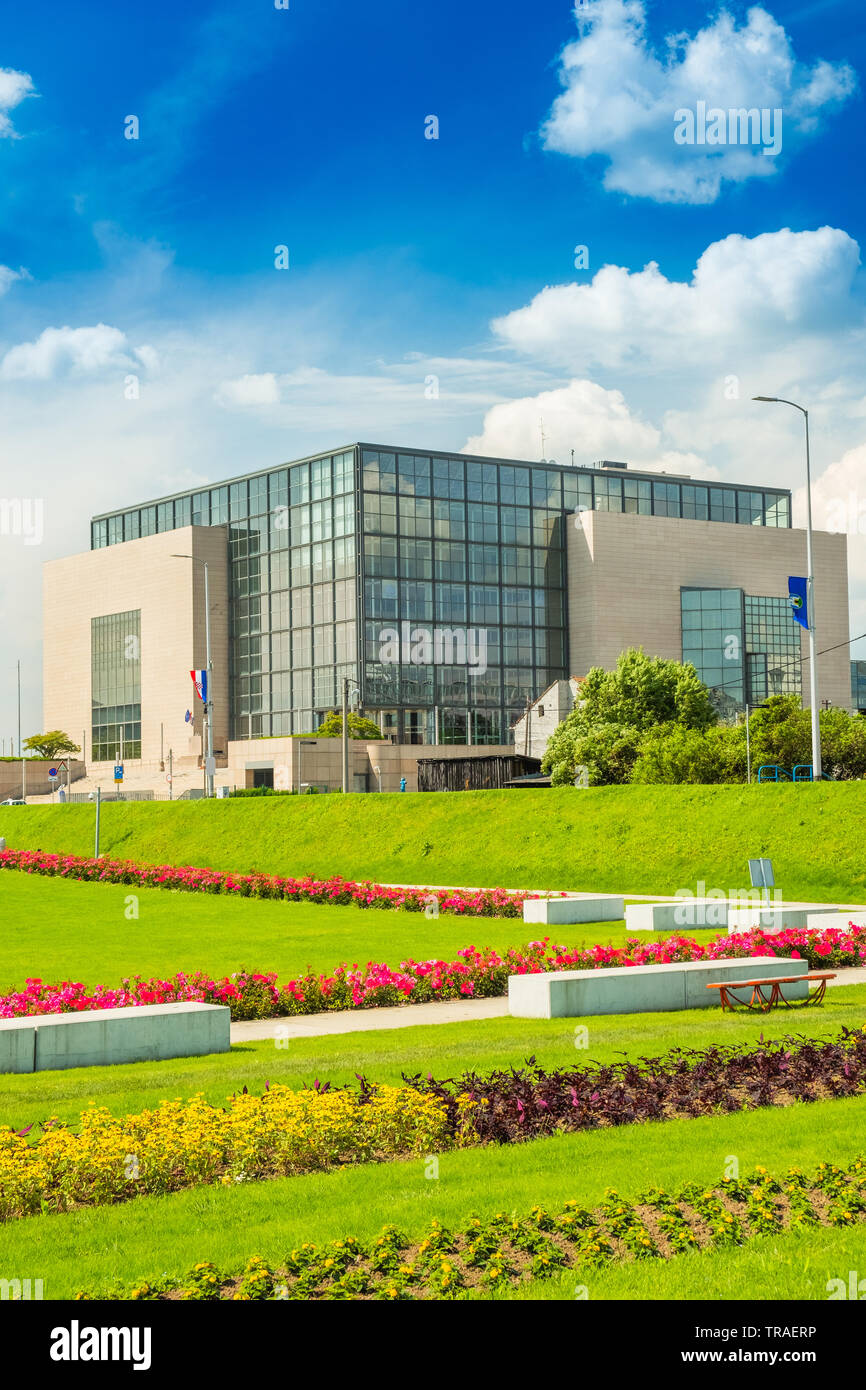 Building of the national and university library in Zagreb, Croatia ...