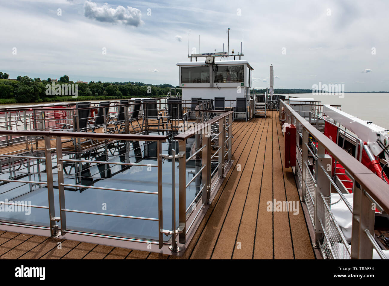 Sun Deck on Viking Longship Forseti in Bordeaux region of France Stock ...