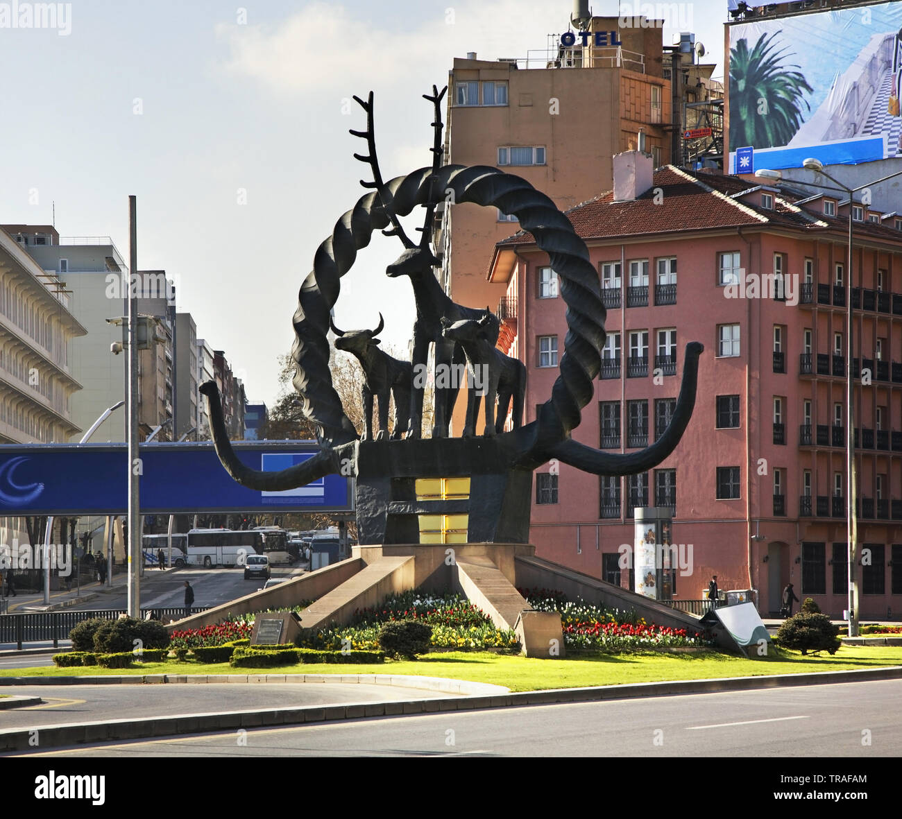 Hatti monument on Sihhiye square in Ankara. Turkey Stock Photo - Alamy