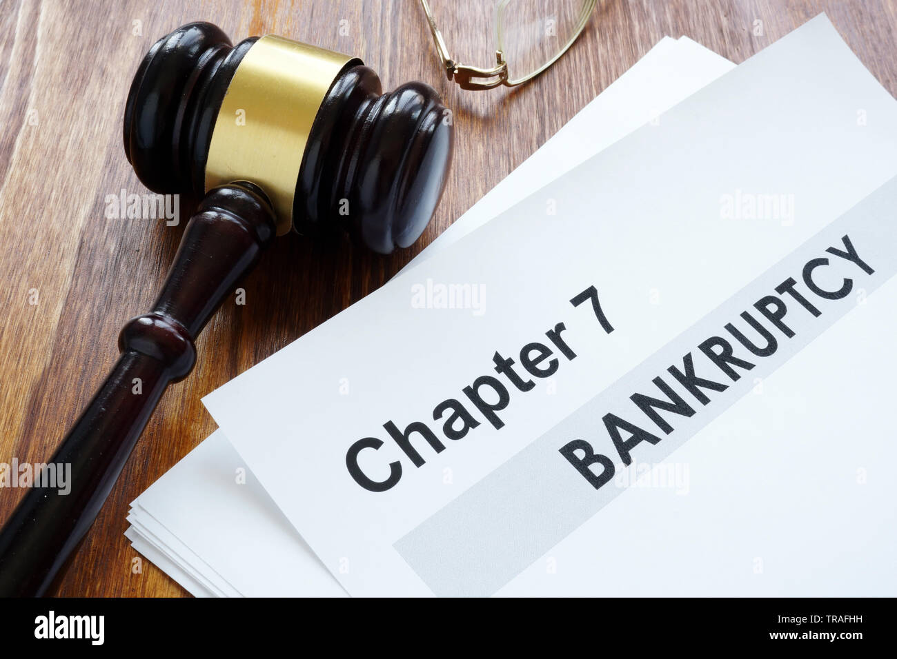 Chapter 7 Bankruptcy documents and gavel Stock Photo - Alamy