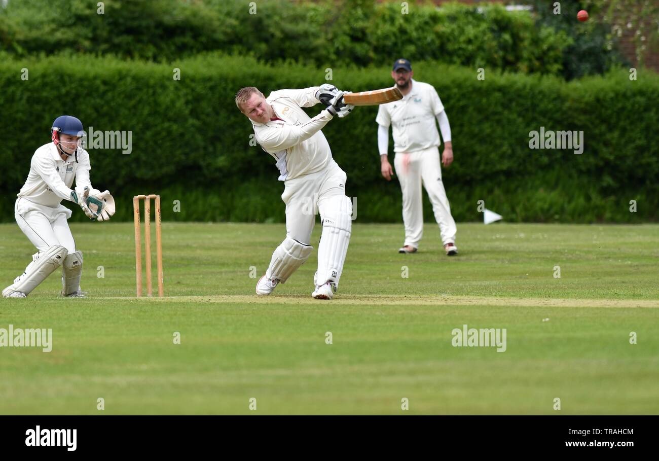 A Pott Shrigley batsman in action during the Derbyshire and Cheshire ...