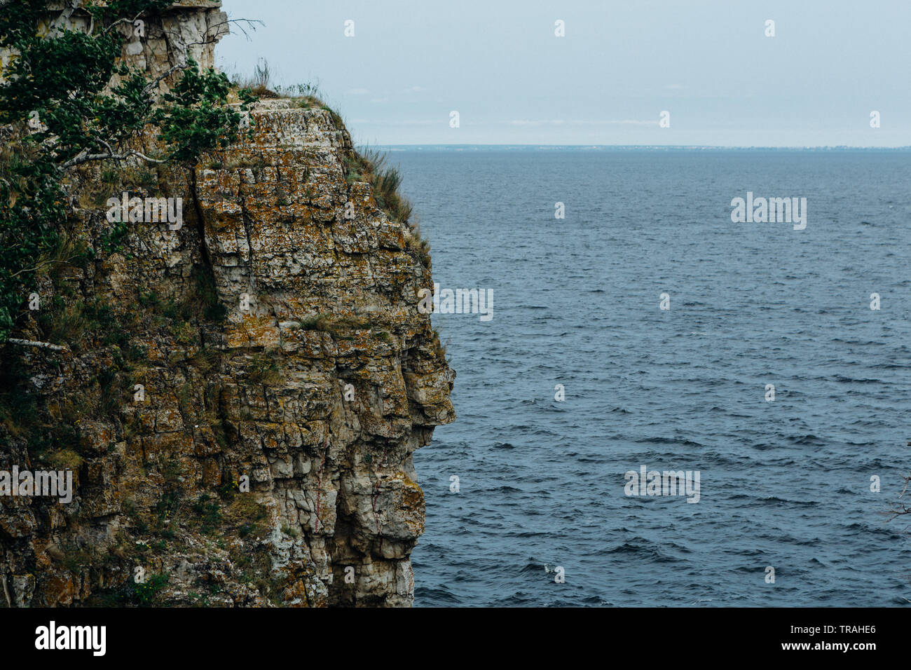 landscape river cliff grass on the sky background Stock Photo - Alamy