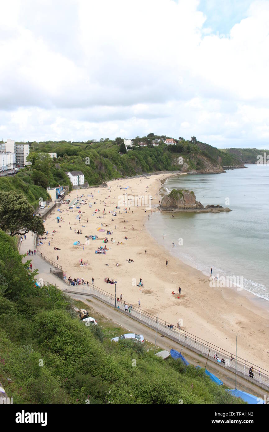 A photograph of North Beach, Tenby, Pembrokeshire, Wales, UK. Lots of ...
