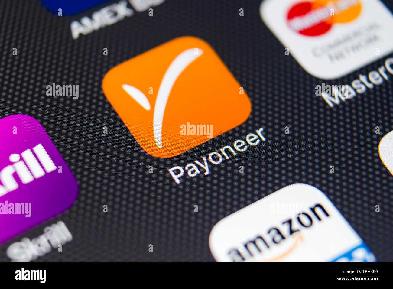 Sankt-Petersburg, Russia, February 8, 2018: Payoneer application icon ...