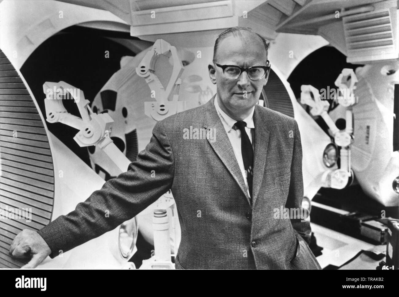 ARTHUR C. CLARKE on set 2001 : A SPACE ODYSSEY 1968 director Stanley ...