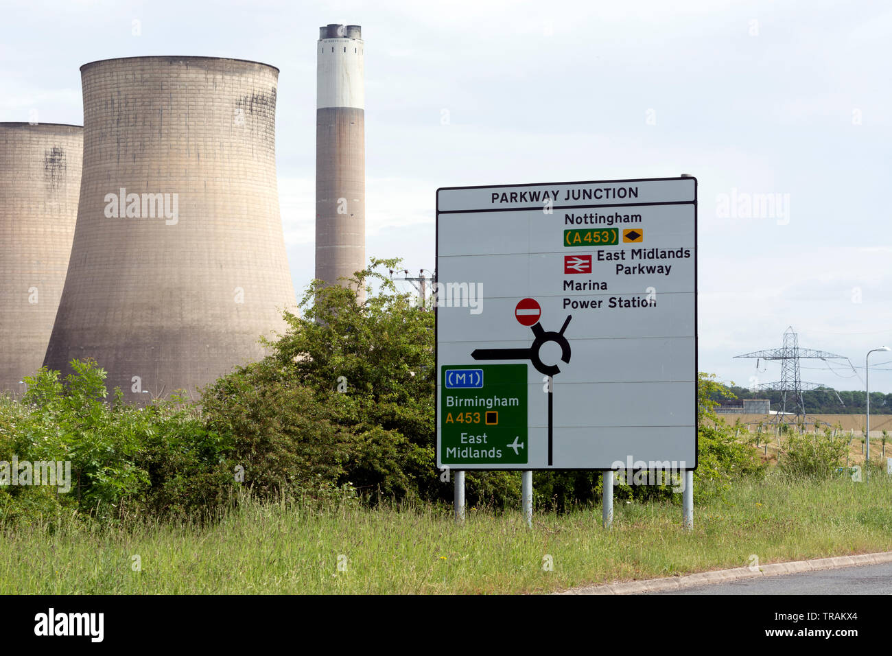 Parkway Junction road sign, Ratcliffe on Soar, Nottinghamshire, England ...