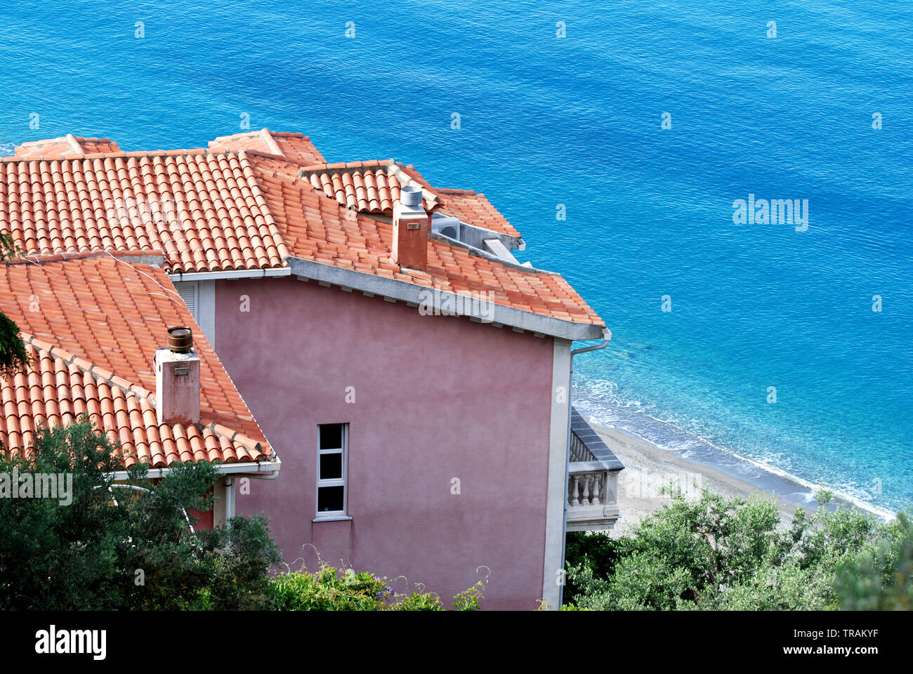 big colored house on the beach Stock Photo - Alamy