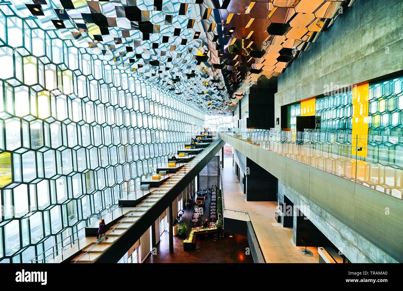 View of the Harpa Music Hall and Conference Centre with beautiful ...