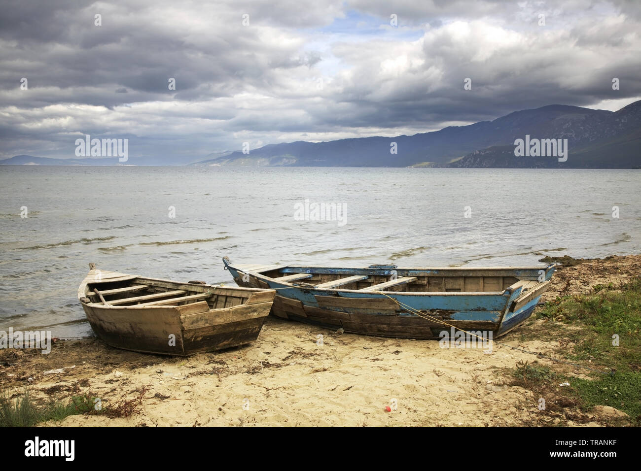 Beach in Pogradec. Albania Stock Photo - Alamy