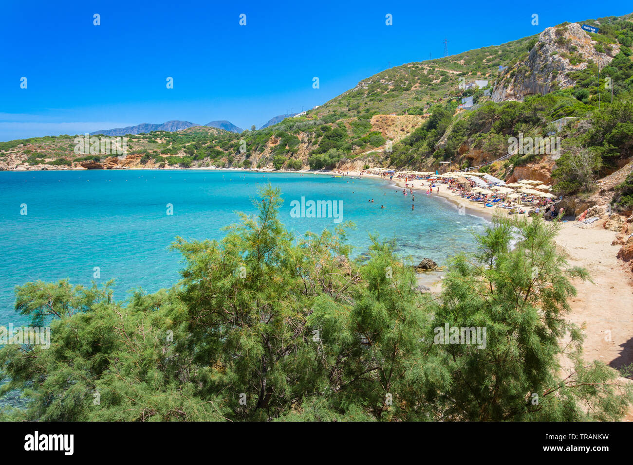 Tropical beach of Voulisma beach, Istron, Crete, Greece Stock Photo - Alamy