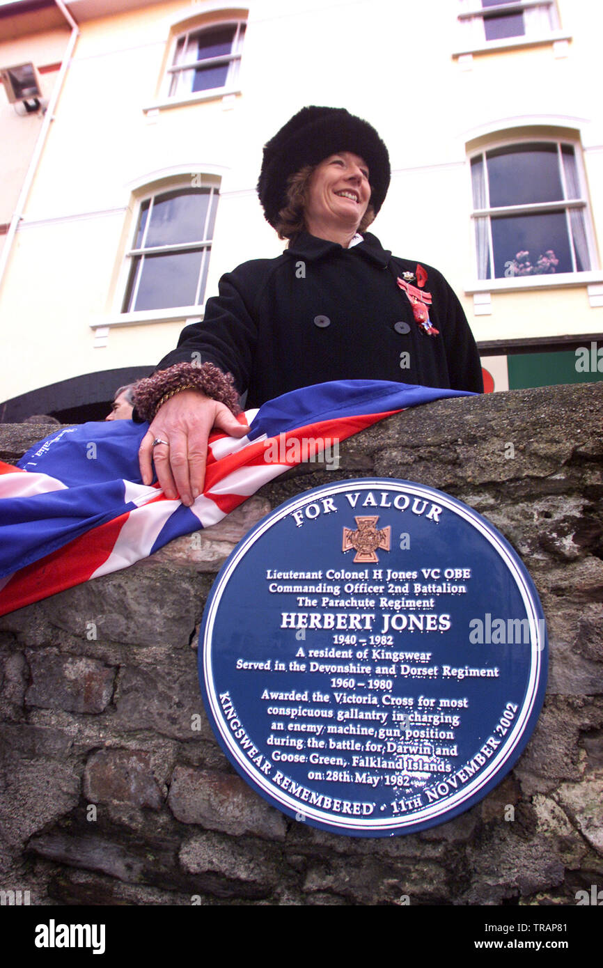 11.11.2002 - Lt.Col. H Jones's widow Sara at an Armistice Day ceremony ...