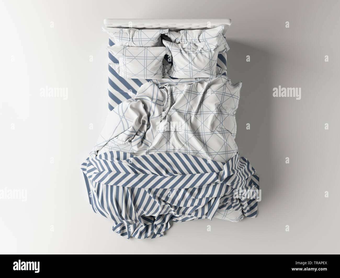 Bed white duvet top view hi-res stock photography and images - Alamy