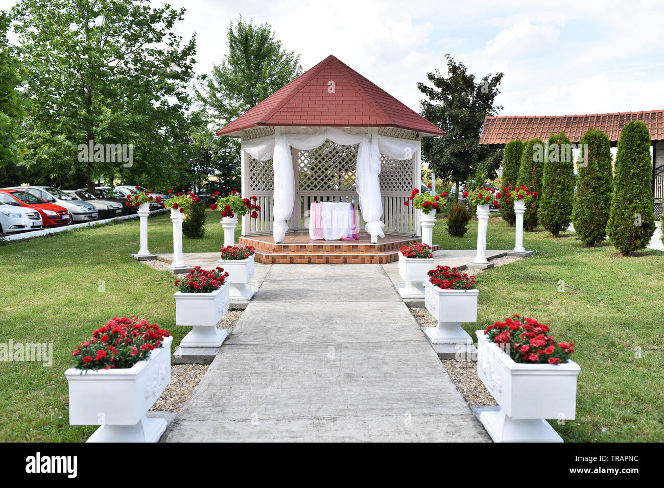 Specially decorated garden for a special event Stock Photo - Alamy