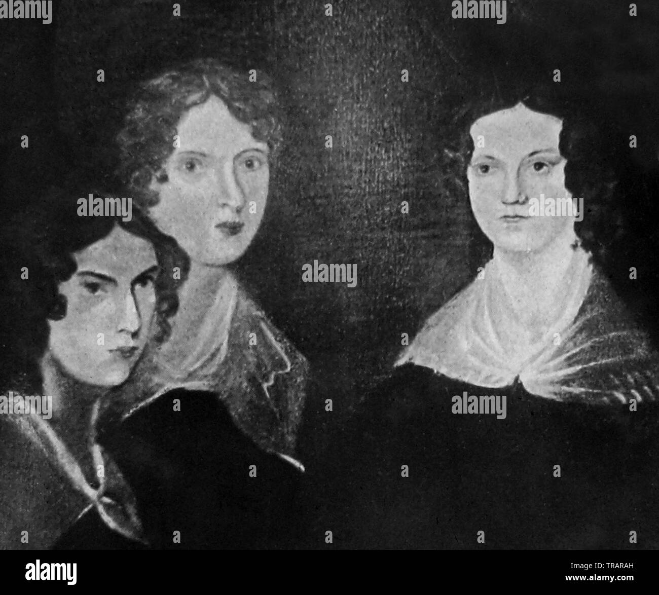 Illustration of Anne, Emily and Charlotte Bronte Stock Photo - Alamy