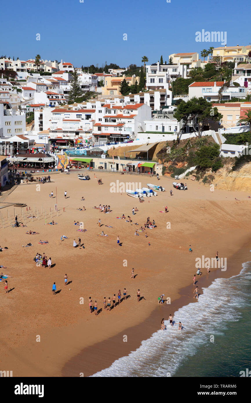 Portugal, Algarve, Carvoeiro, village, beach, people Stock Photo - Alamy