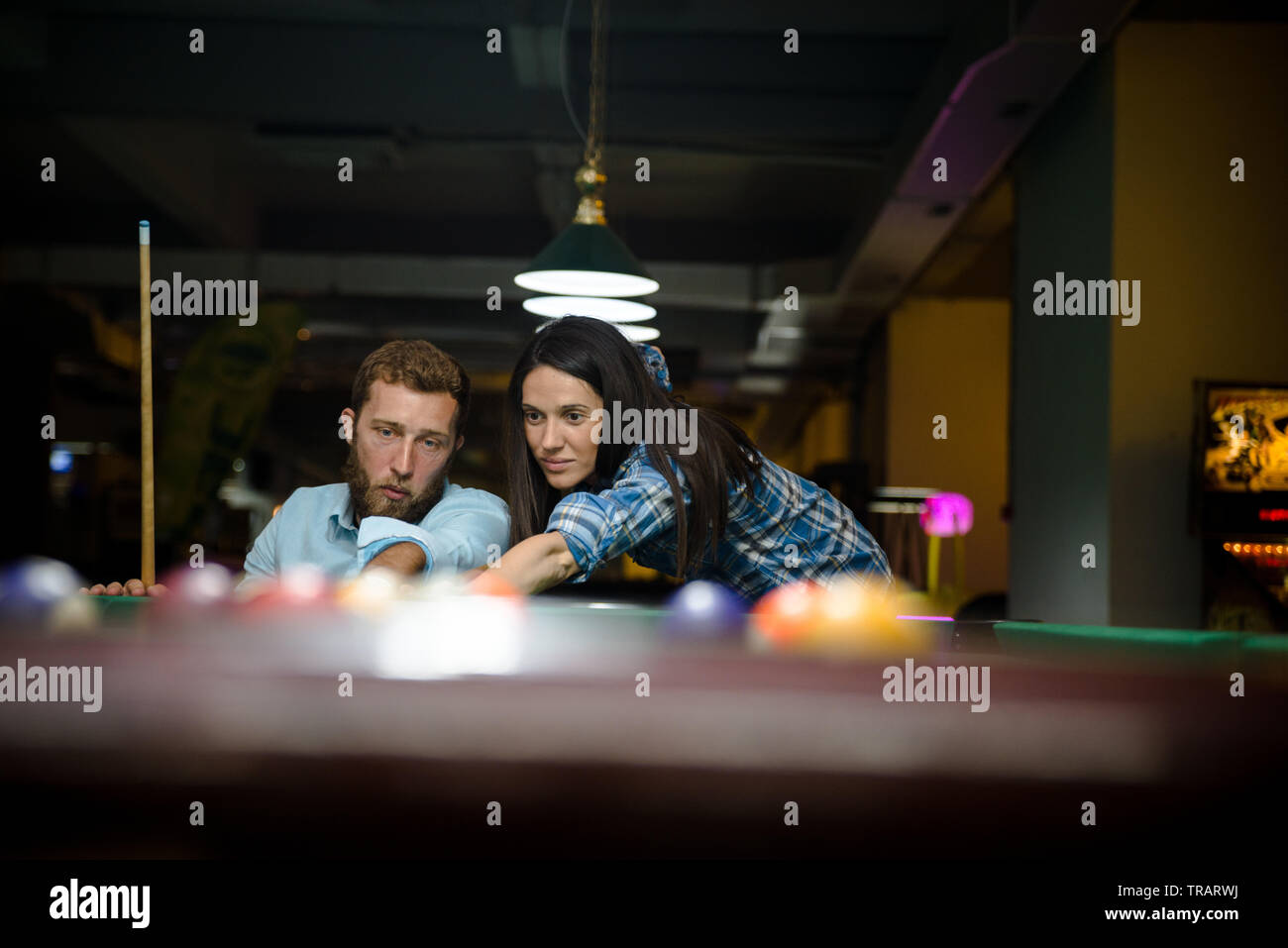 Two women play billiards hi-res stock photography and images - Alamy