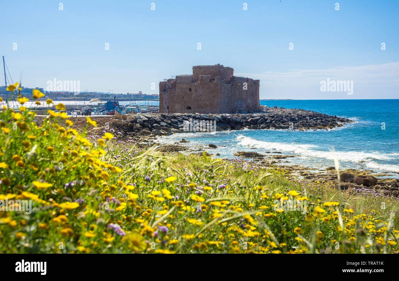 The harbor of Paphos with the castle, Cyprus Stock Photo - Alamy