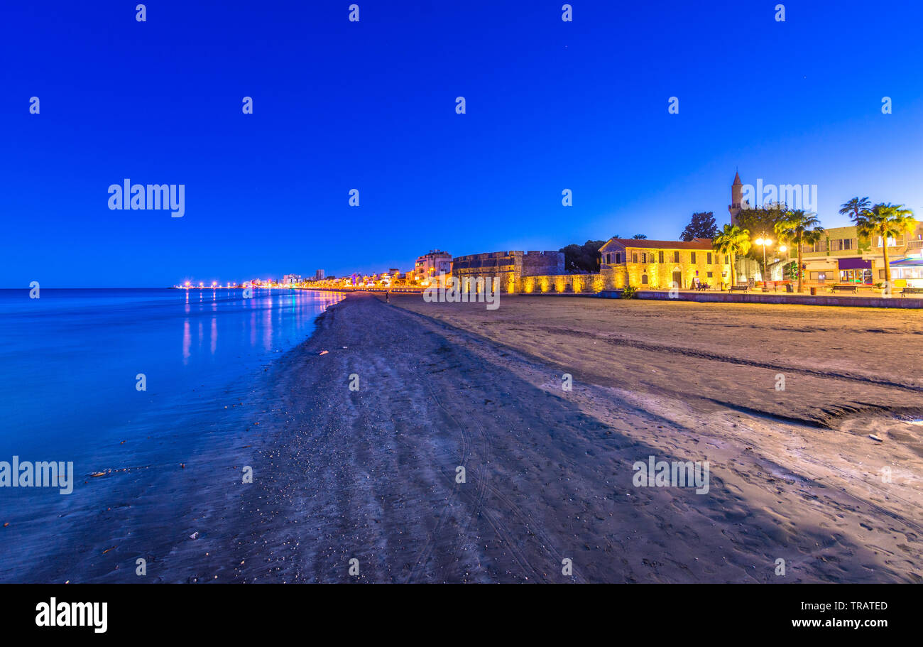 The castle of Larnaca at night, on the island of Cyprus Stock Photo - Alamy