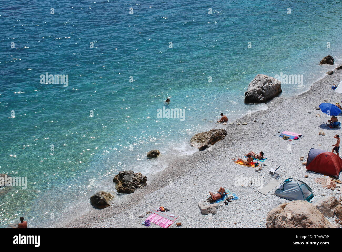 Chalikiada Beach, Agistri island/ Greece - 10/10/2015: The beautiful ...