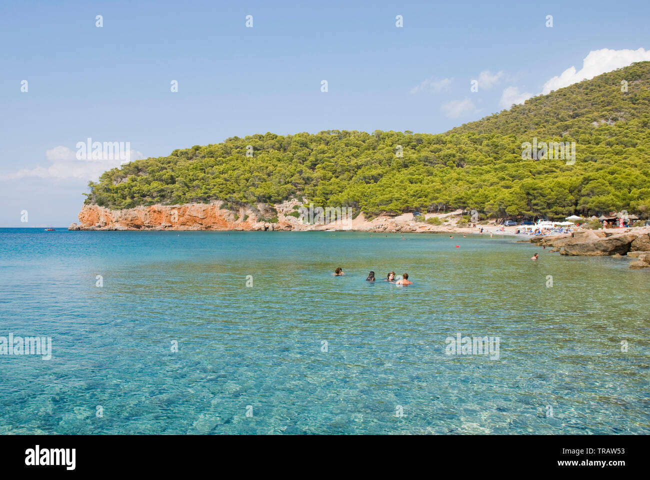 Chalikiada Beach, Agistri island/ Greece - 10/10/2015: The beautiful ...