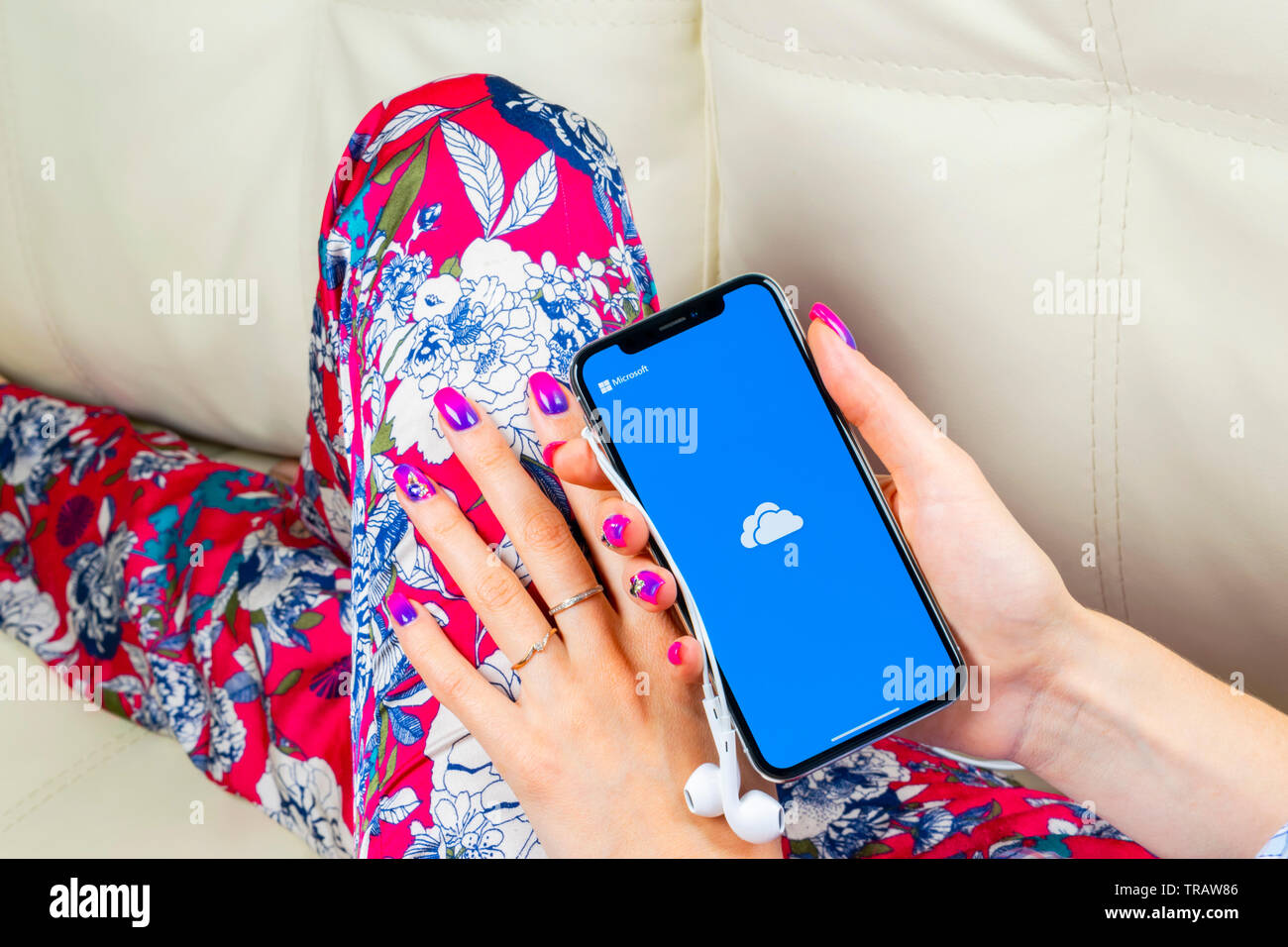 Sankt-Petersburg, Russia, June 8, 2018: Microsoft OneDrive application ...