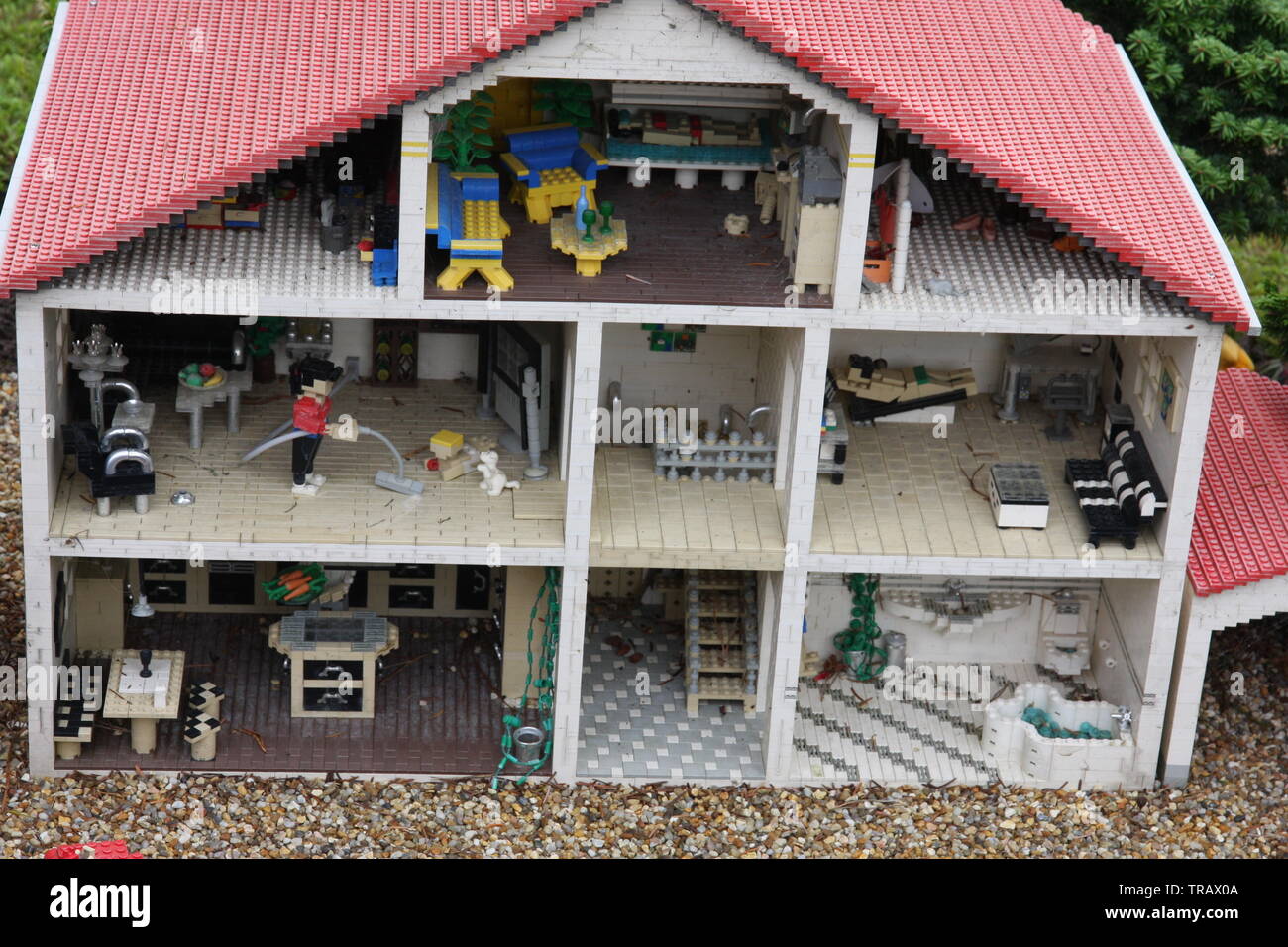 Lego lifelike family brick house in Legoland Billund, Denmark Stock ...
